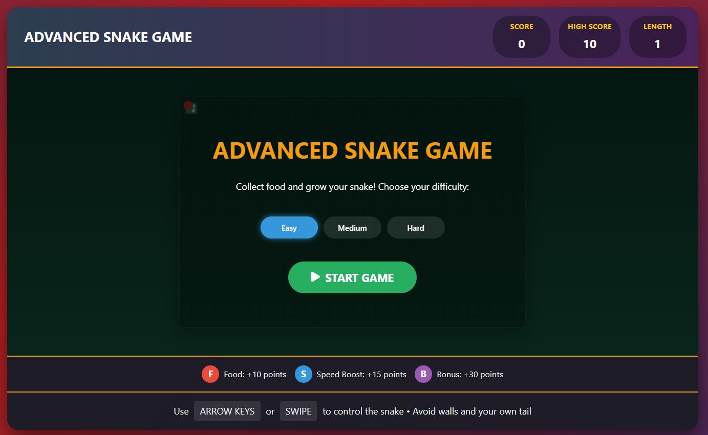Advanced Snake Game - Classic Arcade Experience | Games
